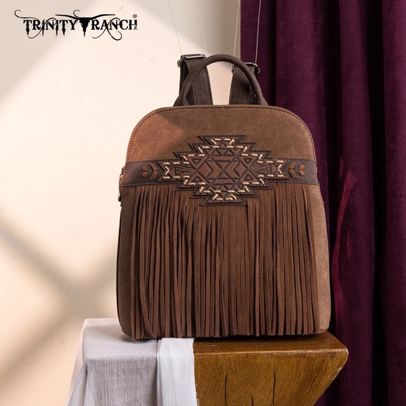 Trinity Ranch | Bags | Trinity Ranch Aztec Tooled Fringe Concealed ...